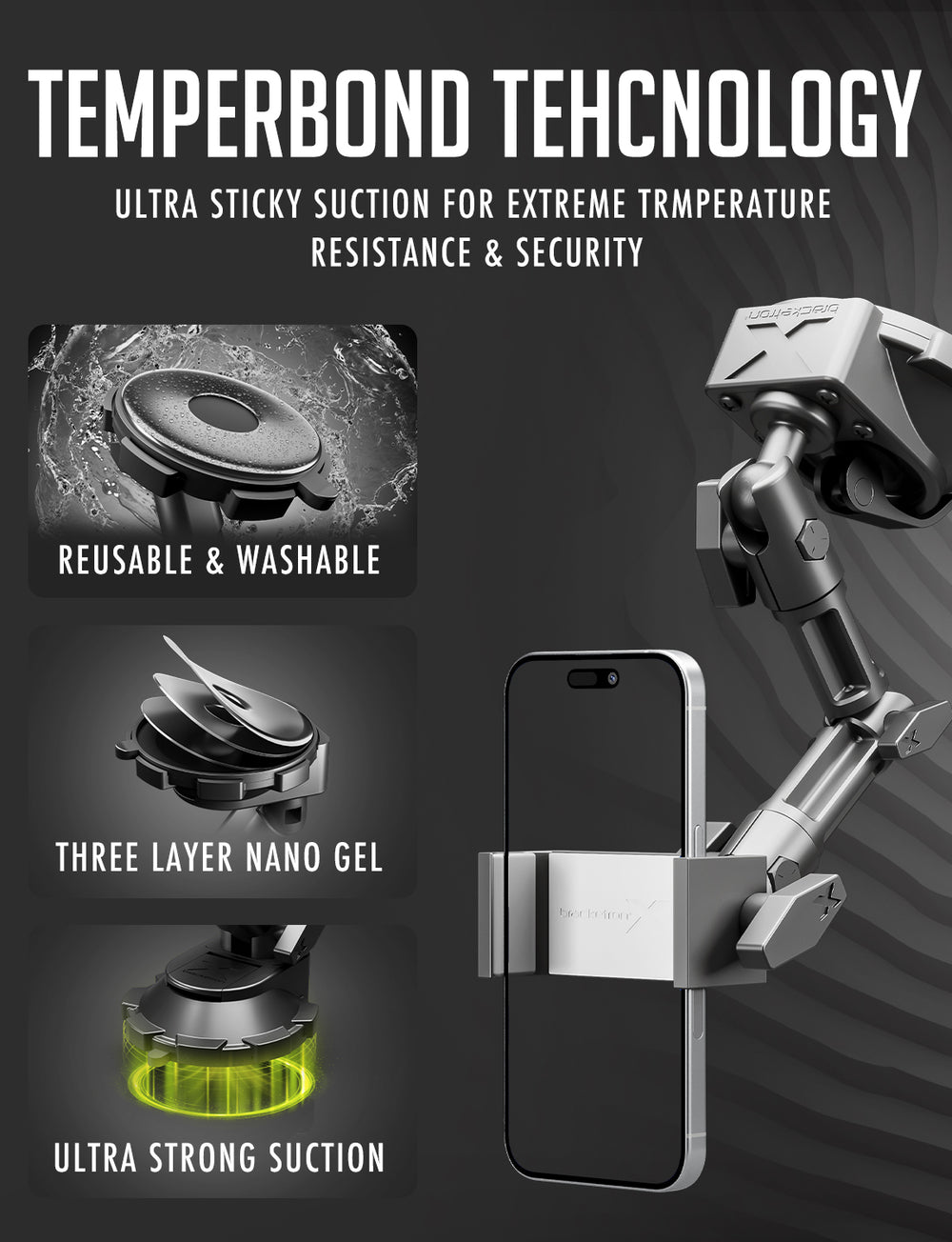 Bracketron X Heavy Duty Phone Dock PRO Portable Window Phone Mount